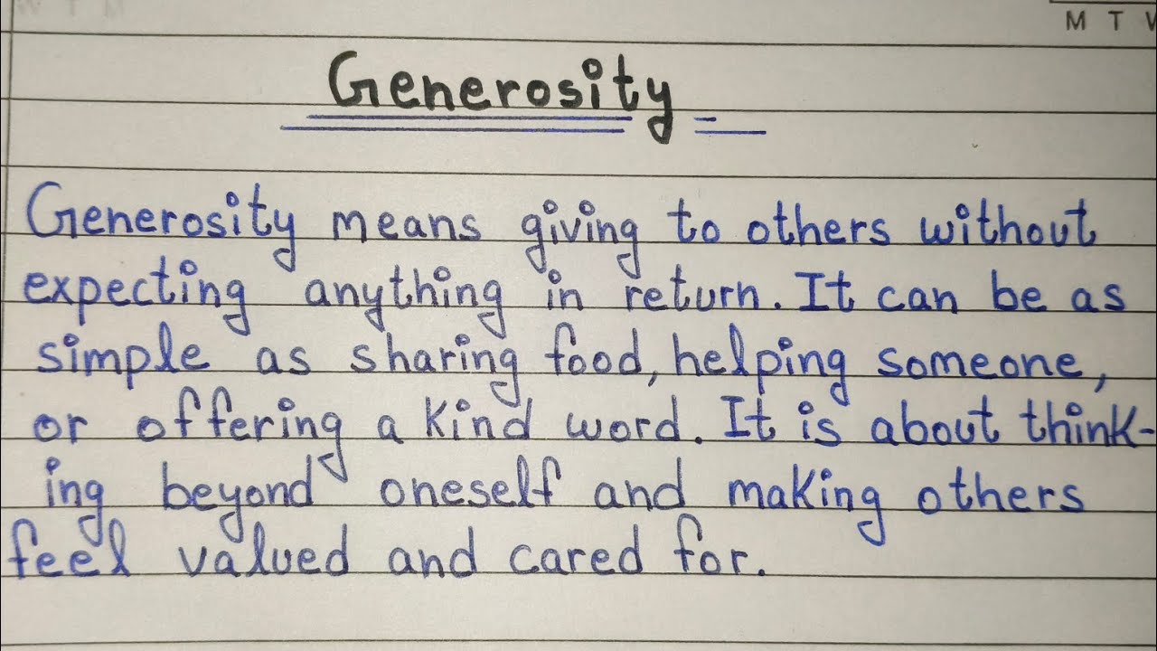Essay on Generosity in English | Essay Writing - YouTube
