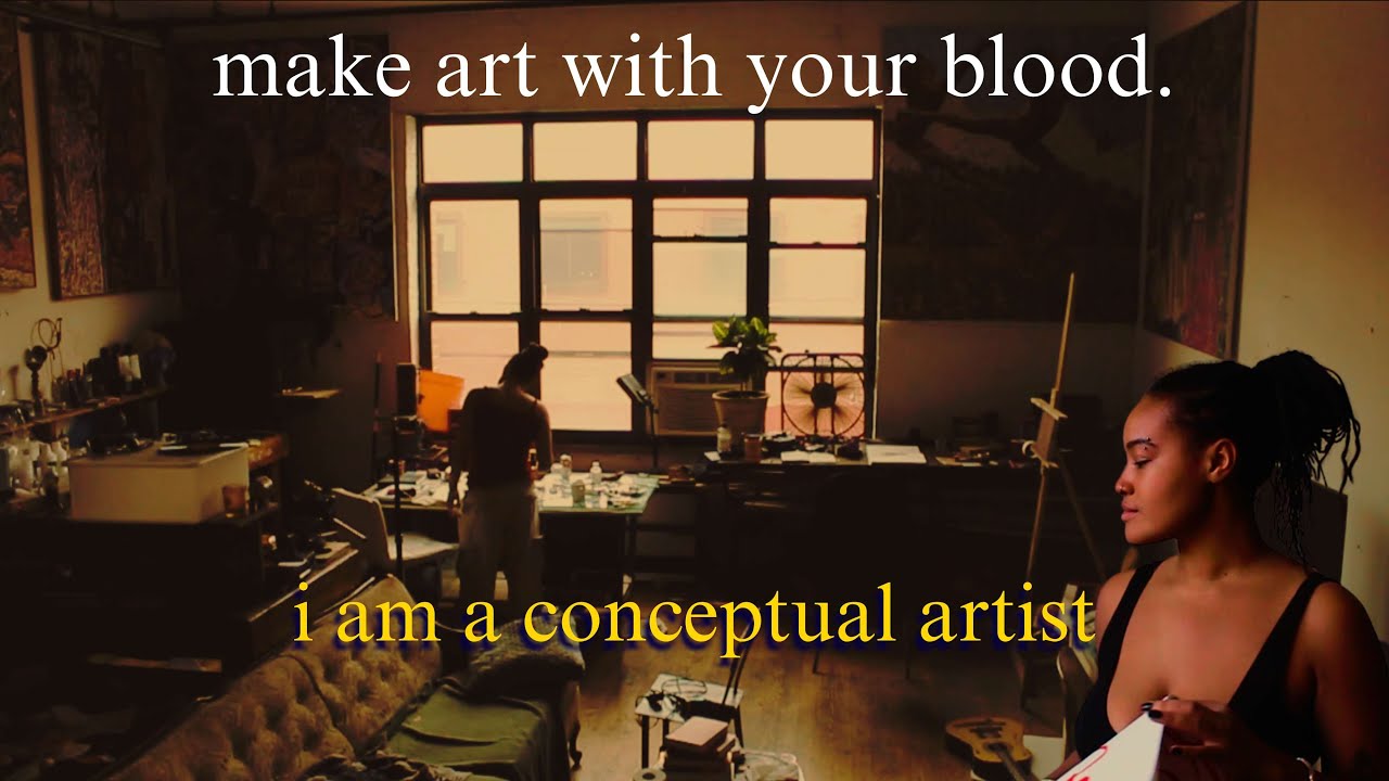 making art from blood.. studio day - YouTube