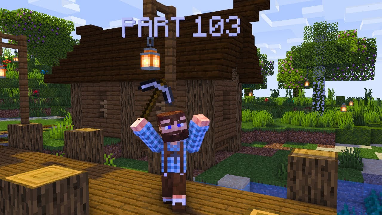 Minecraft Relaxing Gameplay #️⃣1️⃣0️⃣3️⃣ Build a wooden Cabin 🏠 No ...