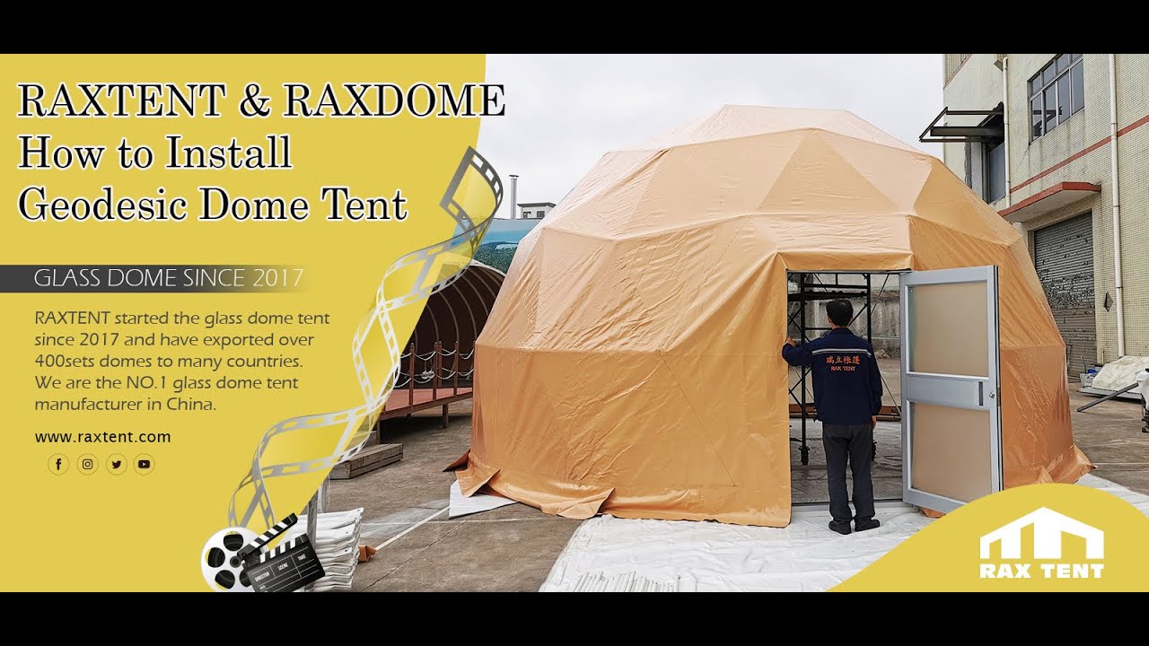 6 Steps Installation of Geodesic Dome tent with accessories for ...