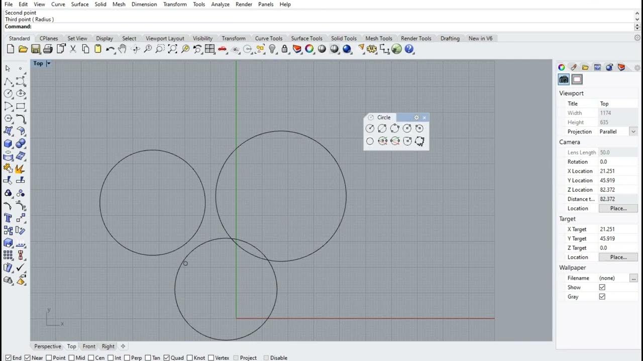 Rhino circle commands for beginner #rhino #tutorial #3d #tools - YouTube