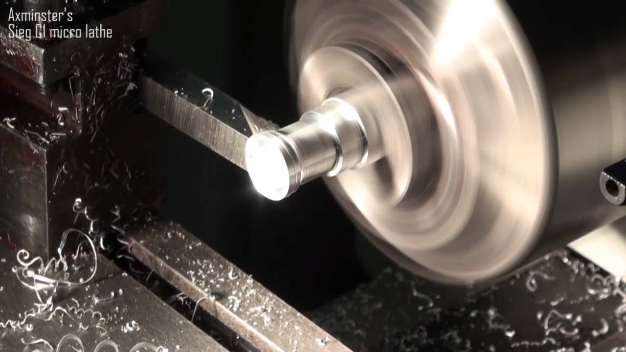 Axminster Sieg C1 micro lathe first cutting - YouTube