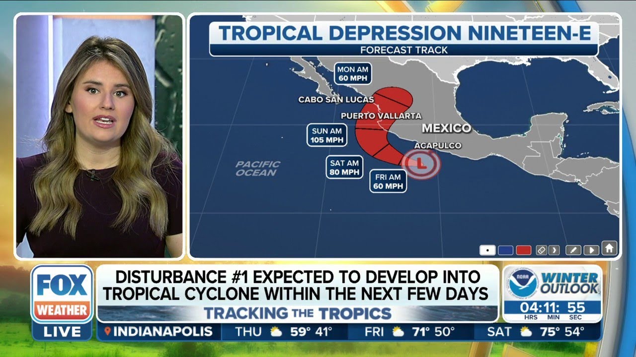 Tropical Depression 19 E Expected To Intensify Into Hurricane Before