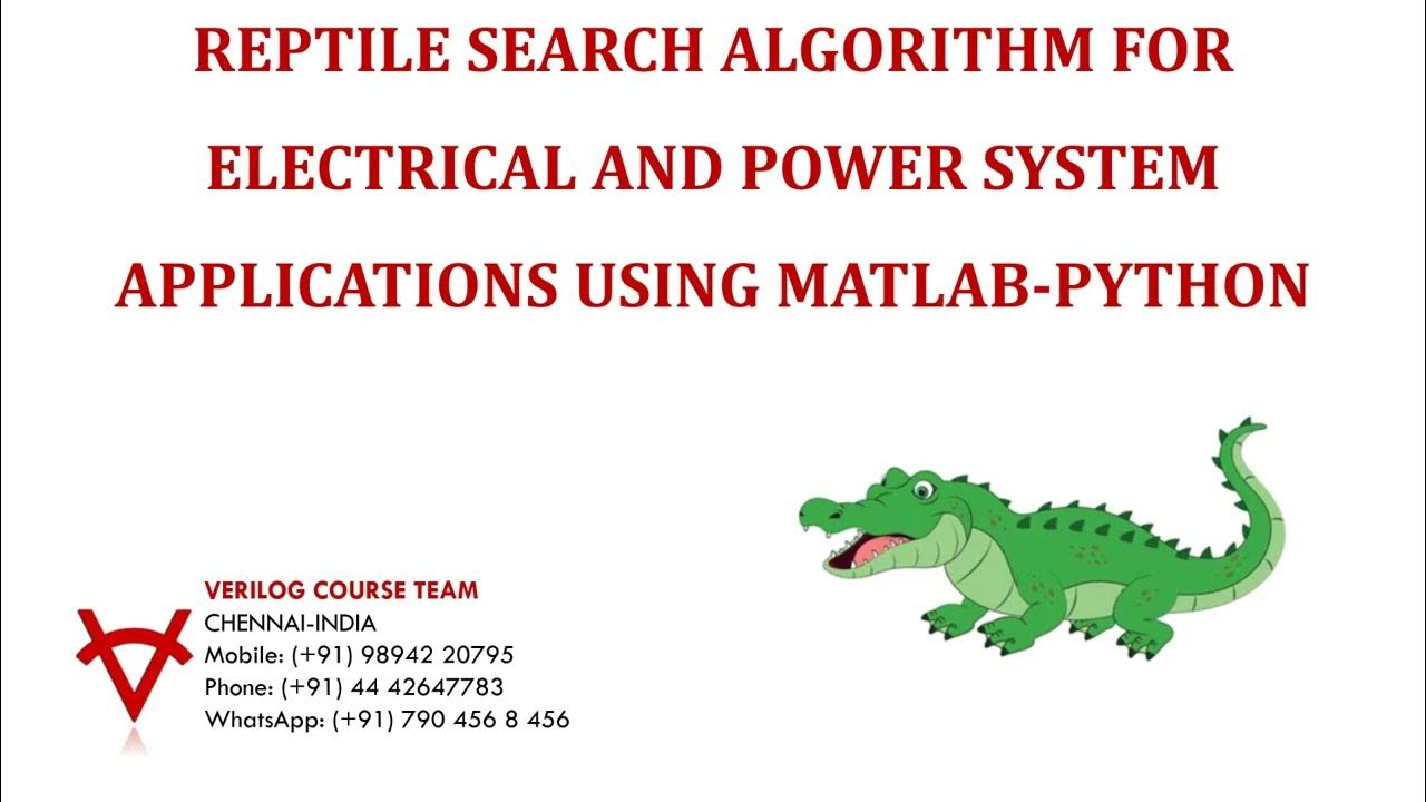 REPTILE SEARCH ALGORITHM FOR ELECTRICAL AND POWER SYSTEM APPLICATIONS USING MATLAB-PYTHON - YouTube