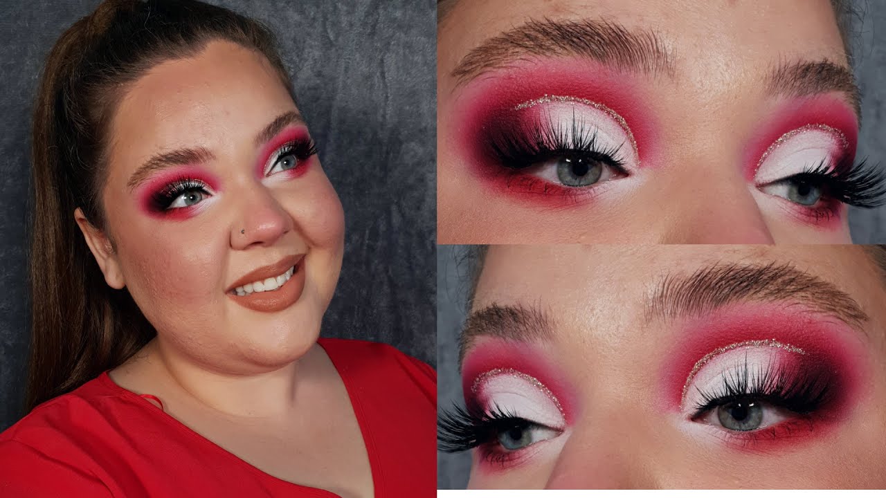 SIMPLE RED CUT CREASE WITH A LITTLE BIT OF BLING FOR CHRISTMAS - YouTube