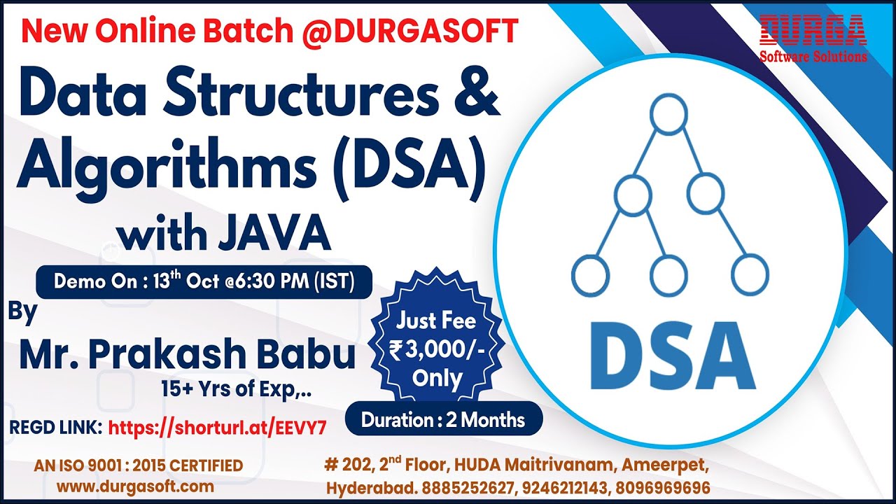 Data Structures & Algorithms with JAVA Online Training @ DURGASOFT - YouTube