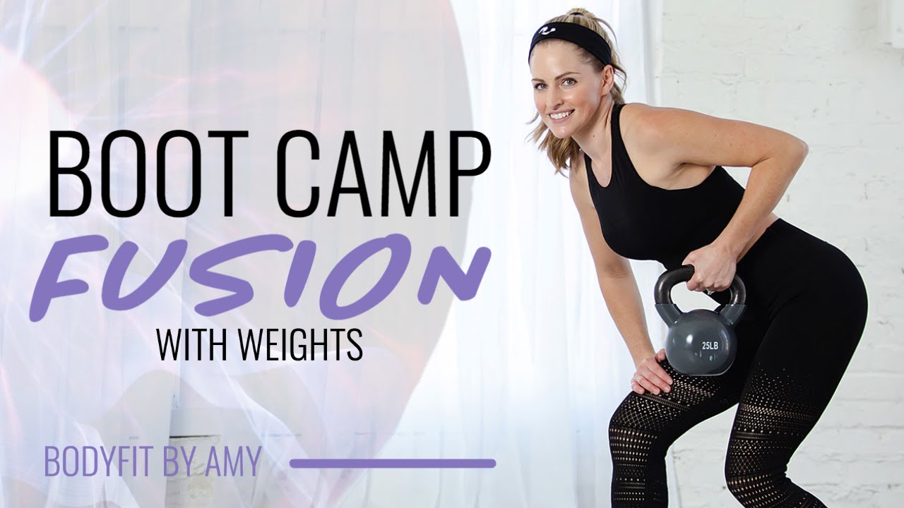 50 Minute Boot Camp Fusion Workout with Weights: Dumbbell or Kettlebell ...