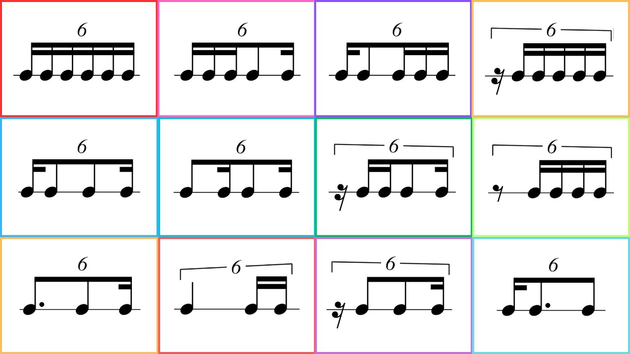 Every Possible Sextuplet Rhythm 🥁🎵 (more or less) - YouTube