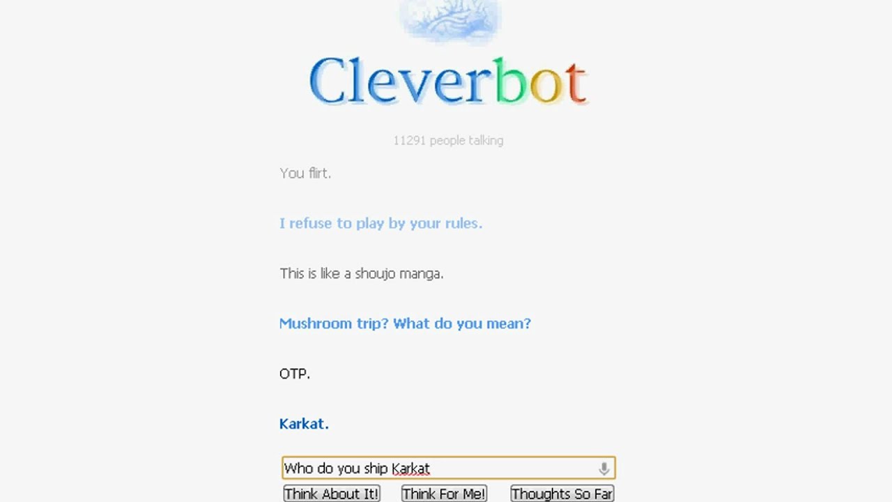 Cleverbot's OTP? - YouTube