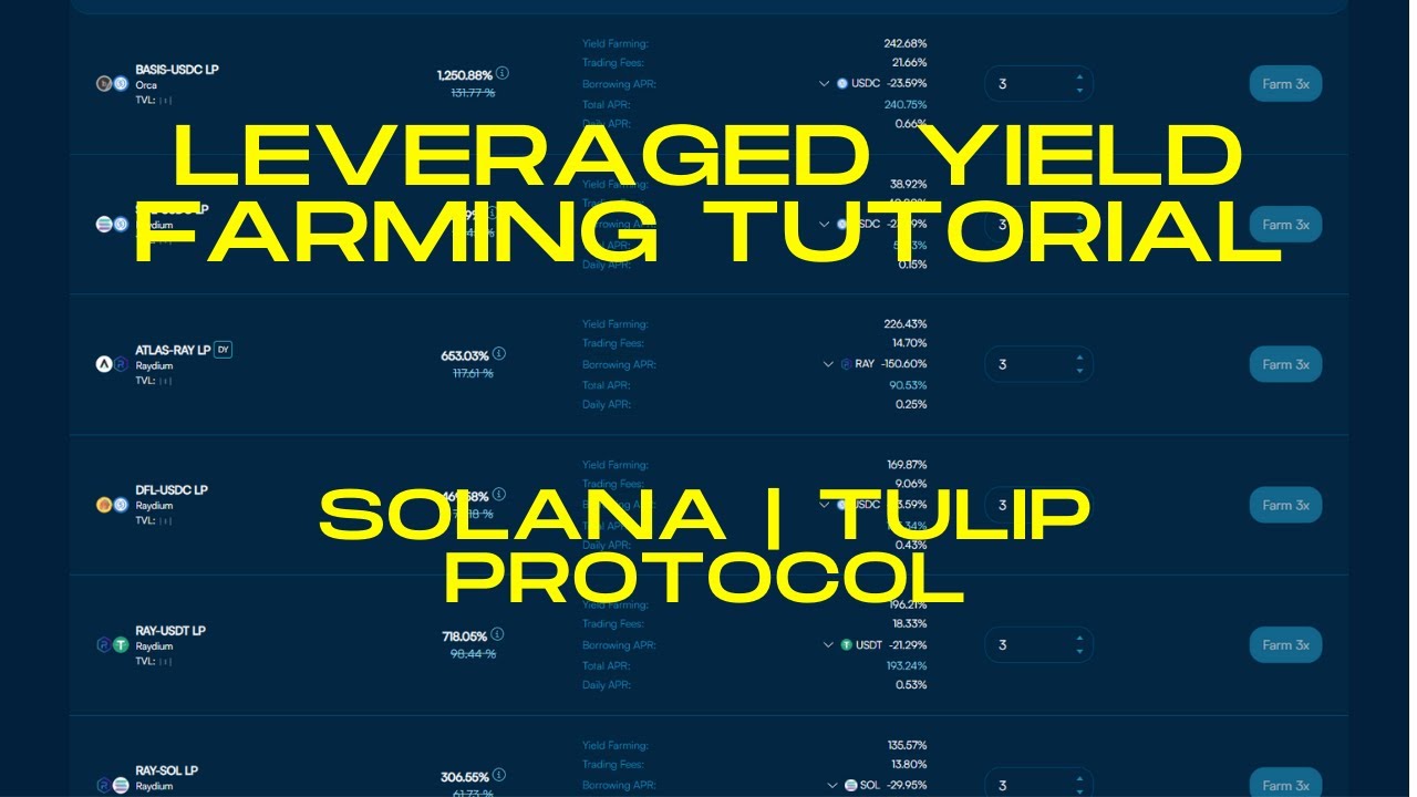 Leveraged Yield Farming Tutorial | Tulip Protocol on Solana - YouTube