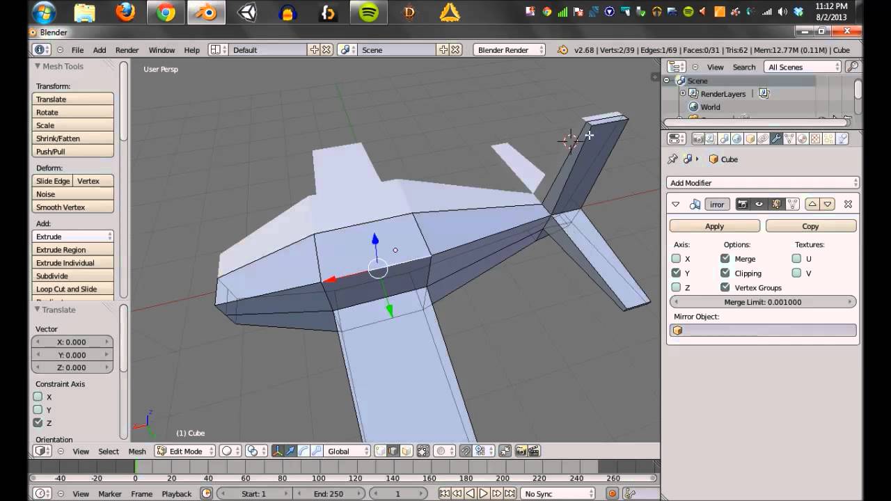 Blender - Plane Model - YouTube