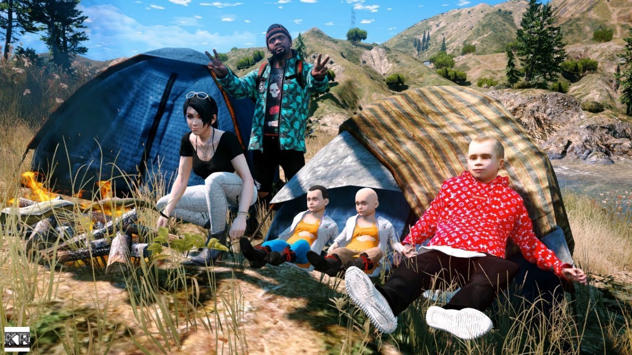 GTA 5 REAL LIFE MOD SS5 #14 BABY TWINS FIRST TIME CAMPING - YouTube