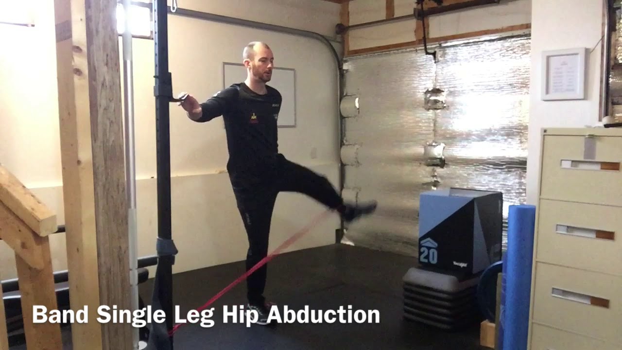 Band Single Leg Hip Abduction - YouTube