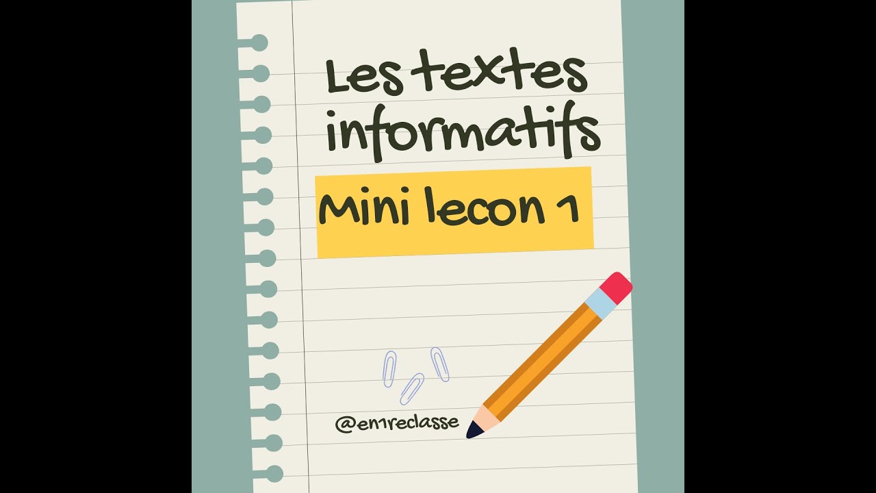 Le texte informatif - leçon 1 - YouTube