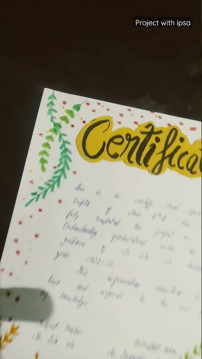 how to write certificate for project file? #creative - YouTube