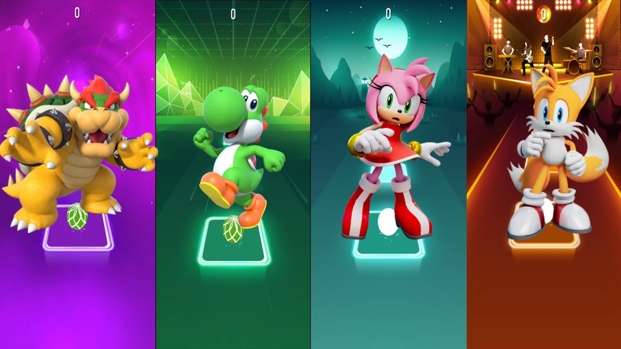 Sonic & Mario, Bowser - Yoshi - Amy Rose - Tails Meme Funny Dance in ...