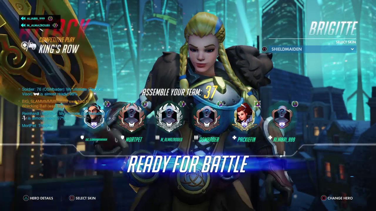 Teamwork in Christmas Kings Row. Competitive Overwatch. - YouTube
