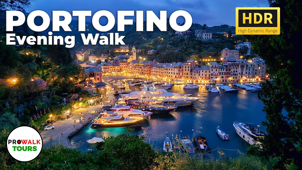Portofino, Italy Evening Walk in HDR - 4K 60fps with Captions - YouTube