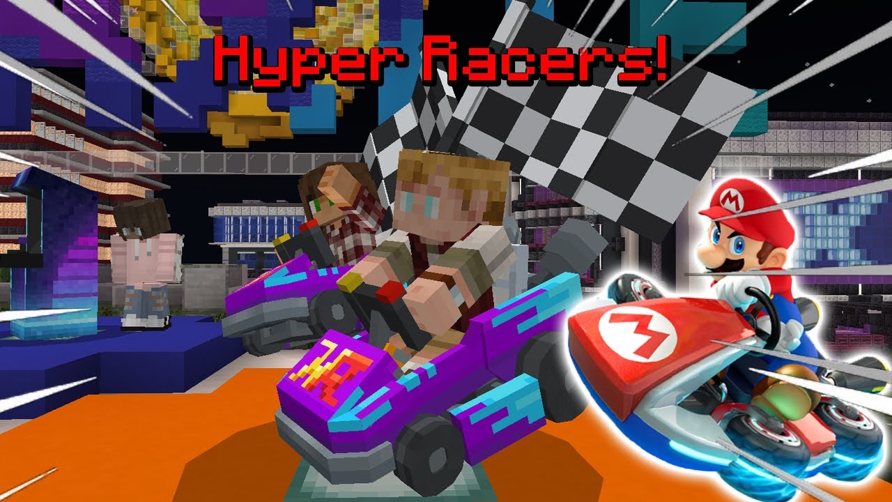 Mario Kart in Minecraft Bedrock (NEW Galaxite Game) - YouTube