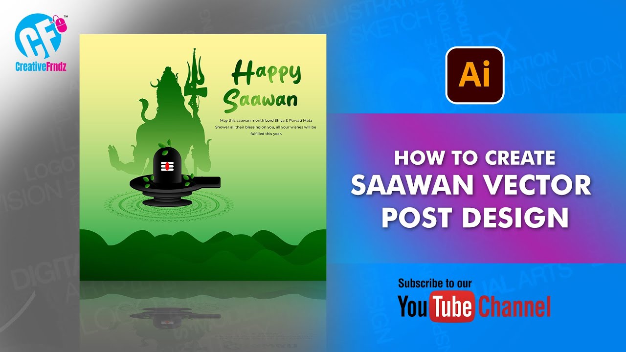 Saawan Vector Post Design | Adobe Illustrator - YouTube