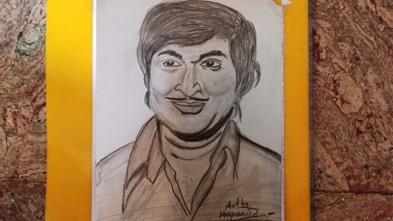 Dr Rajkumar protrate drawing in kannada - YouTube