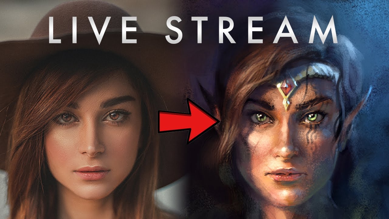Live Stream Digital Painting Demo #6 -- Photo Study and Q&A - YouTube