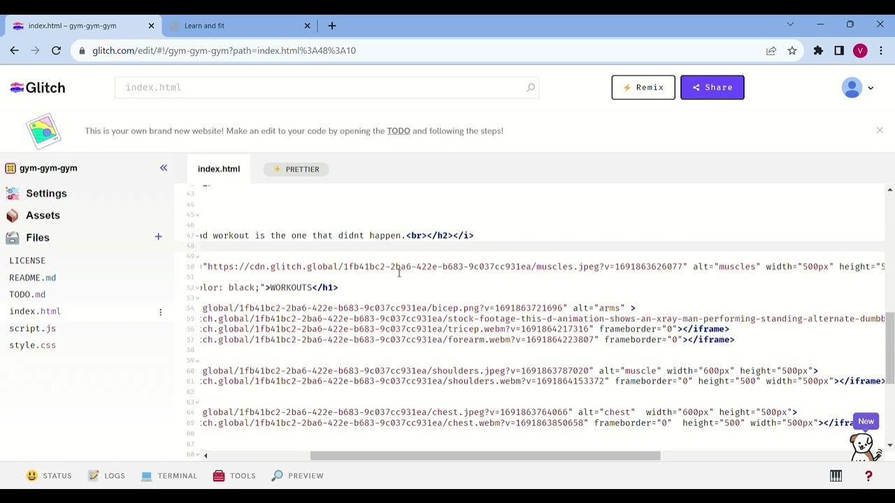 Creating webpage on Basic GYM workouts using html - YouTube