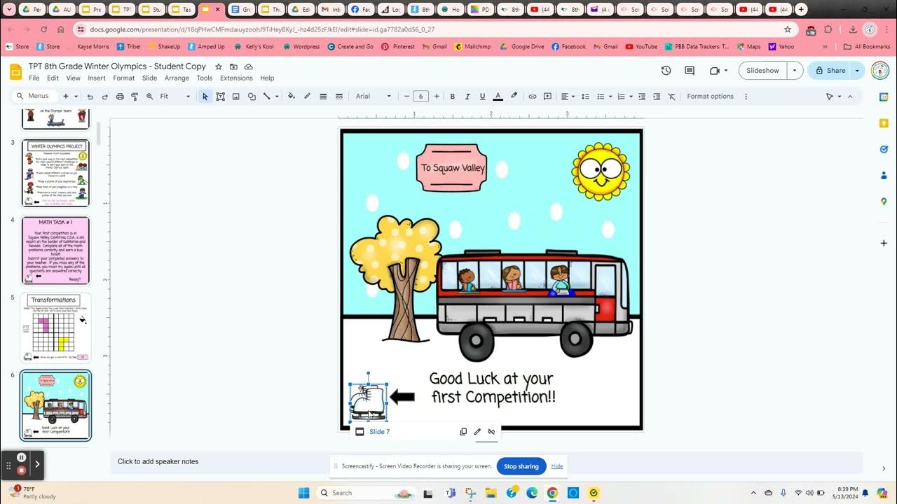 8th Grade Math Review Project (PBL) Earn Your Way to the Winter ...