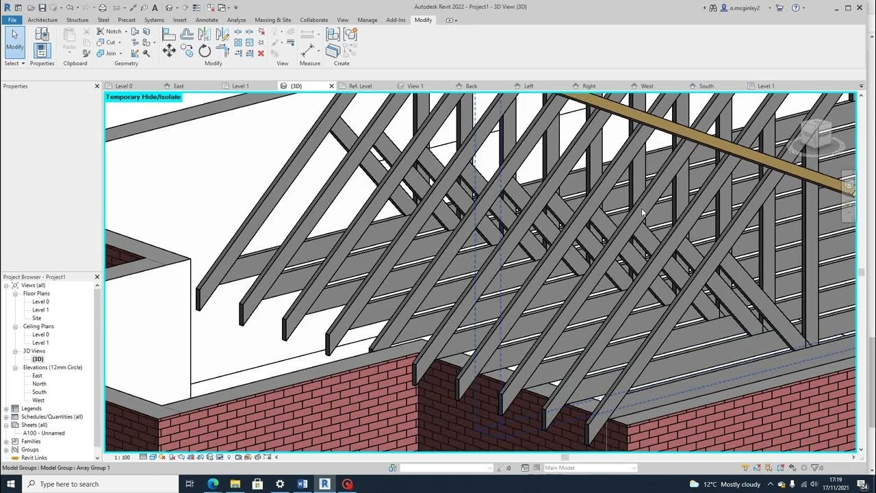 Adding timber battens to roof trusses in REVIT - YouTube