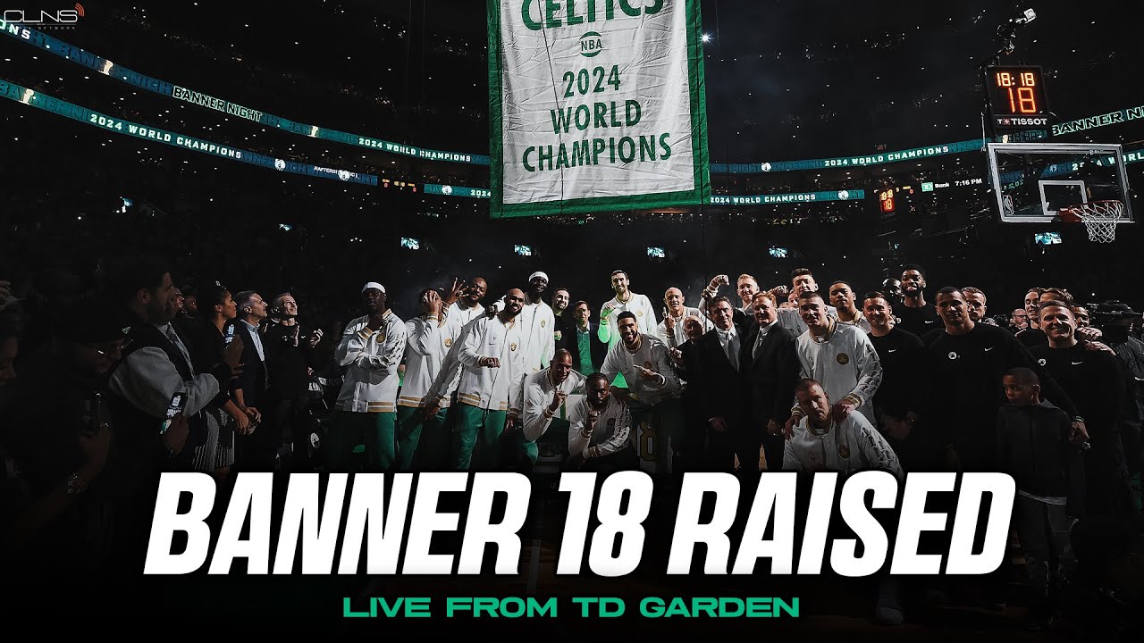 Celtics Raise BANNER 18 to Rafters (FULL Ceremony) - YouTube
