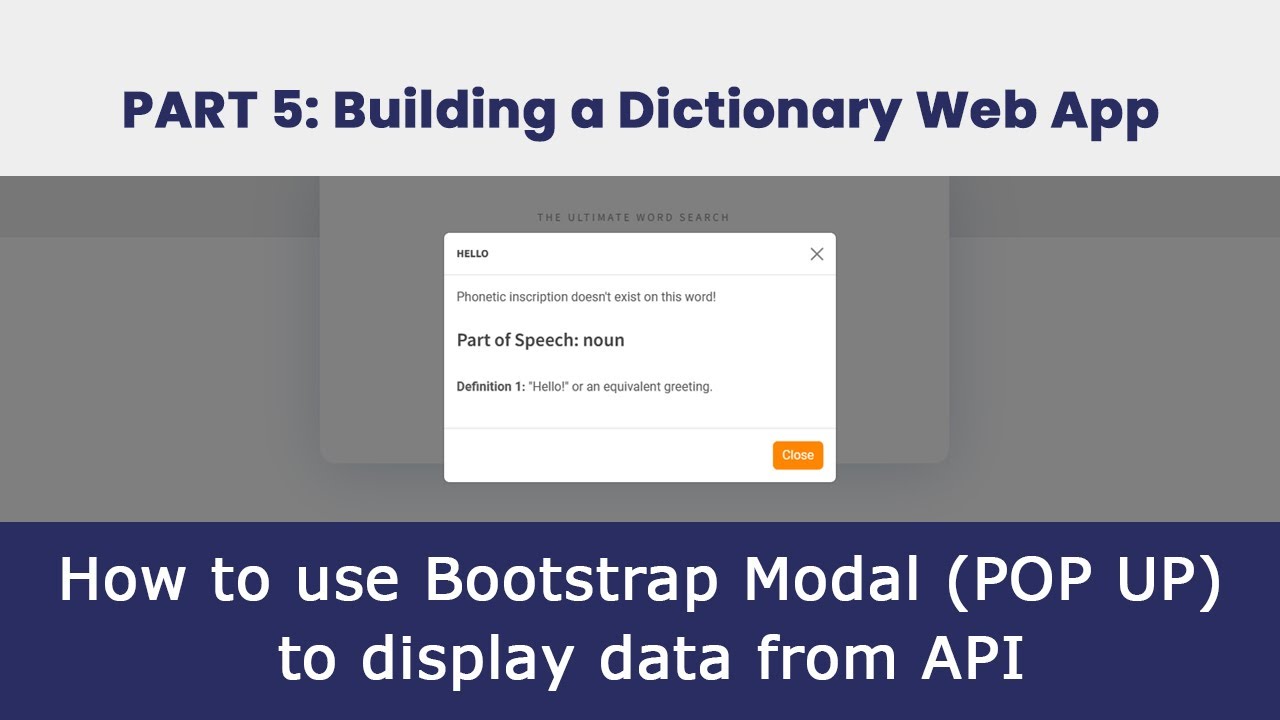 Part 5 Php Dictionary Web App How To Use Bootstrap Modal Pop Up To 5309