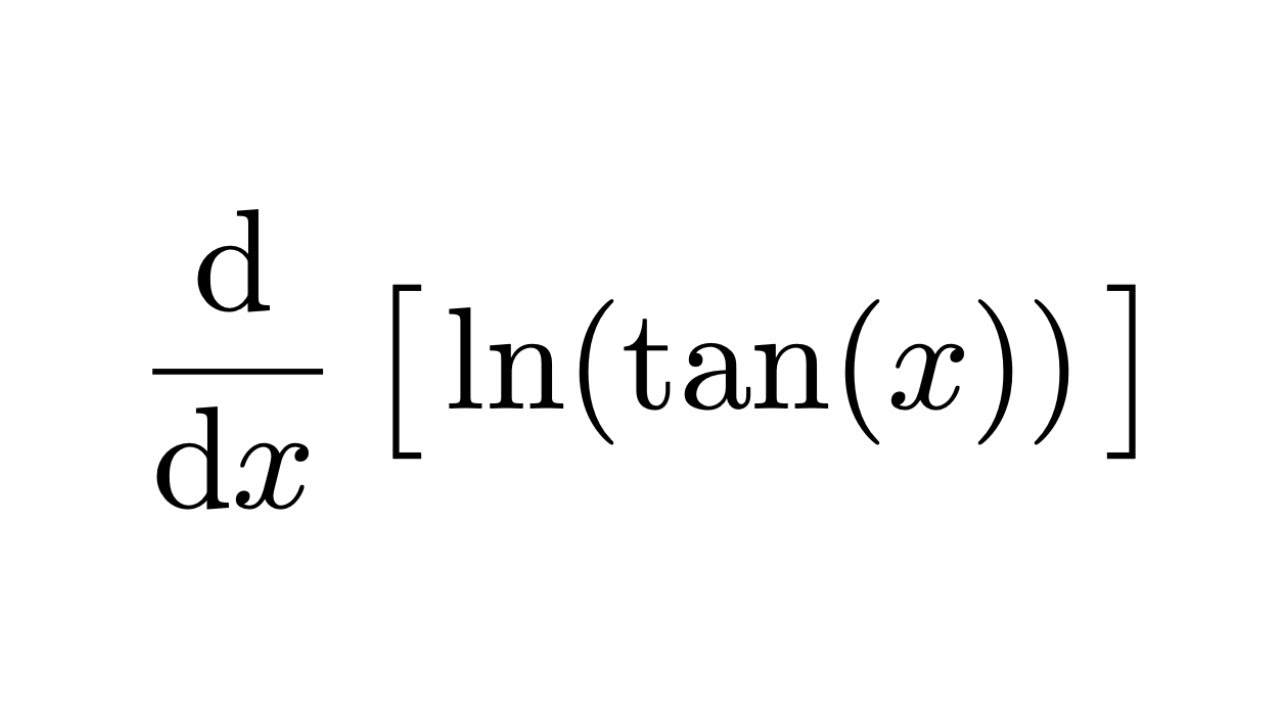 Derivative of ln(tan(x)) - YouTube