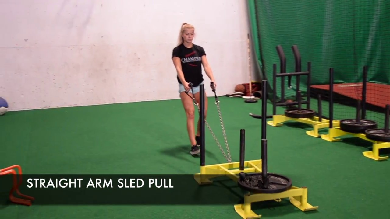 Straight Arm Sled Pull - YouTube