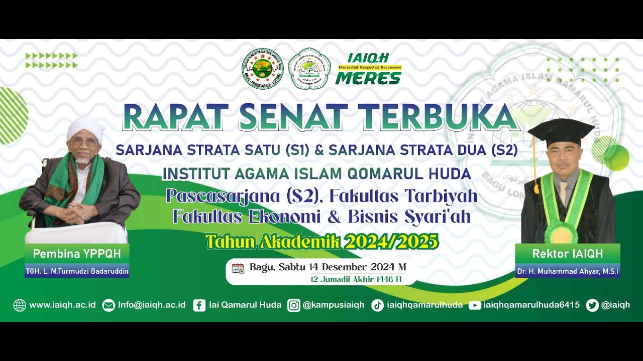 RAPAT SENAT TERBUKA I WISUDA IAIQH BAGU I - YouTube