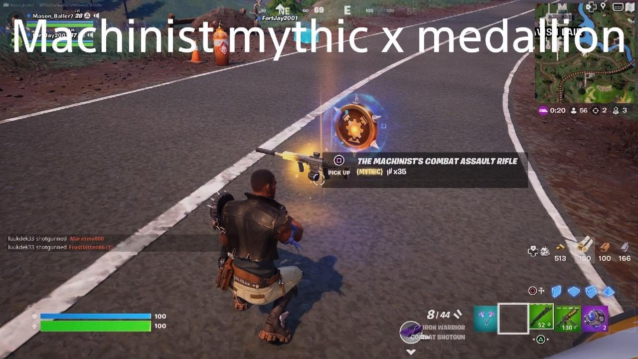 Fortnite machinist mythic x medallion - YouTube