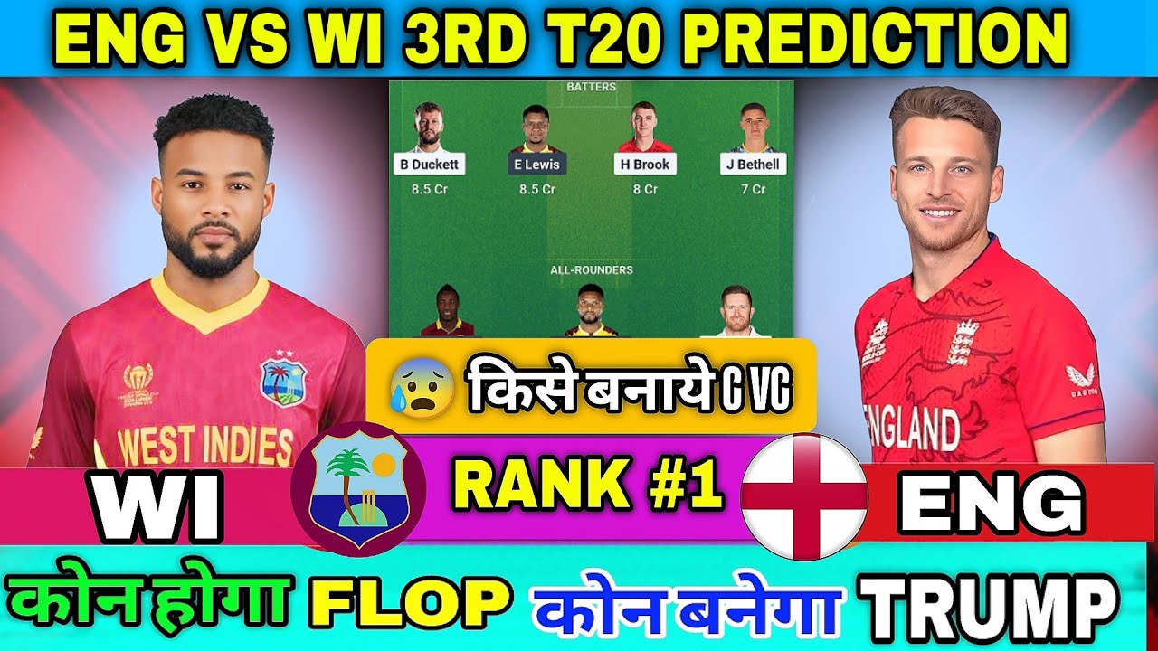 Eng vs Wi 3rd T20 prediction live || Eng vs Wi live || #shorts #lives # ...