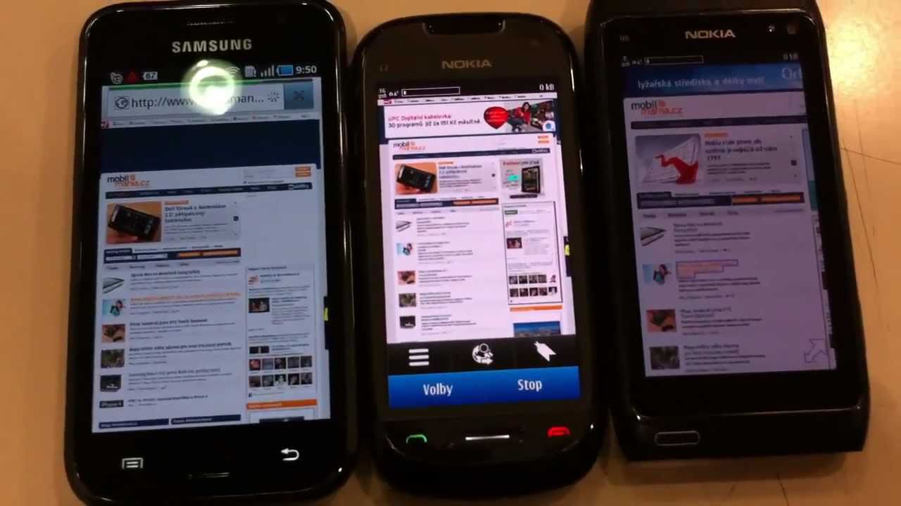Nokia N8 vs C7 vs Samsung Galaxy S - YouTube