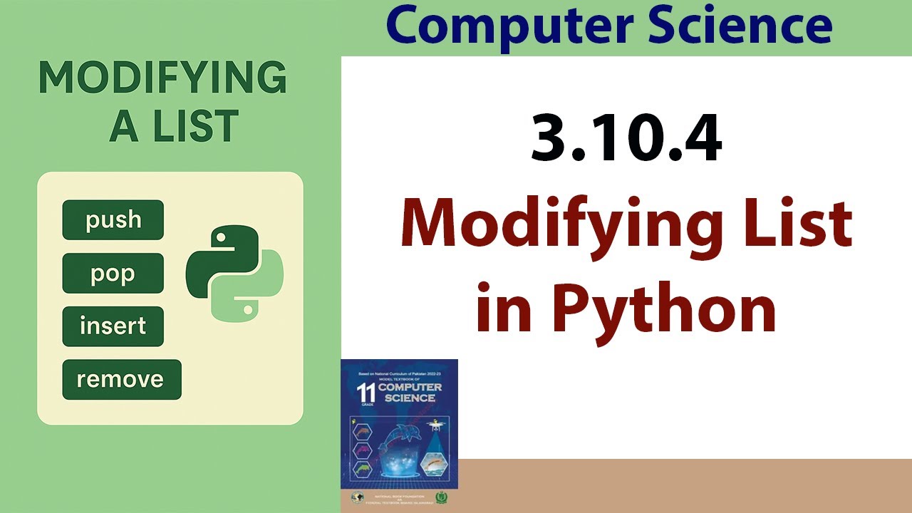 How to Modify a List in Python | List Operations | Push, Pop, Insert & Remove Functions python ...