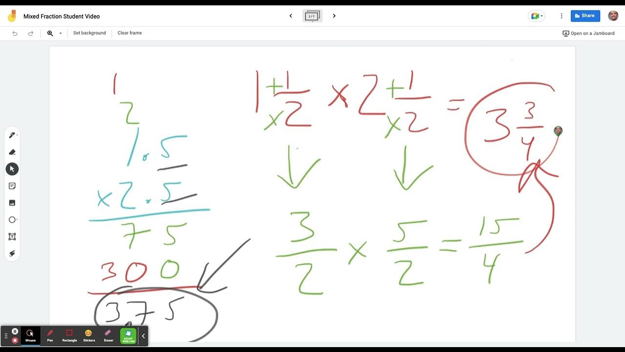 Mixed Fraction Student Video - Google Jamboard - YouTube
