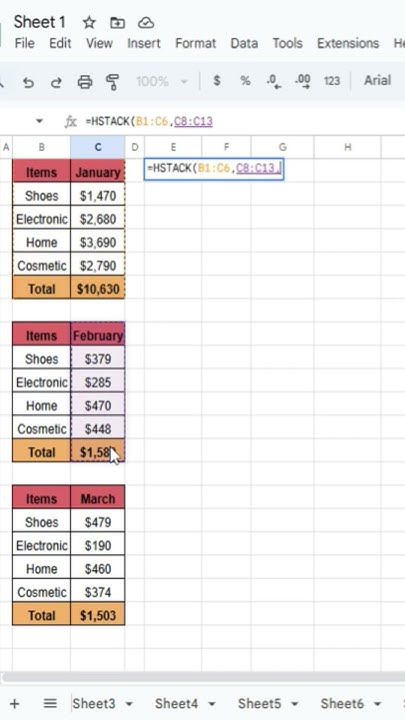 How to Use HSTACK Function in Google Sheet - YouTube