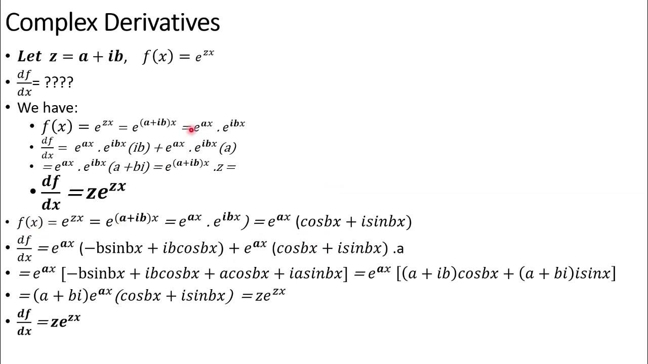 Complex Numbers 8 _ The Derivative of A Complex Function تفاضل الدوال المركبة - YouTube