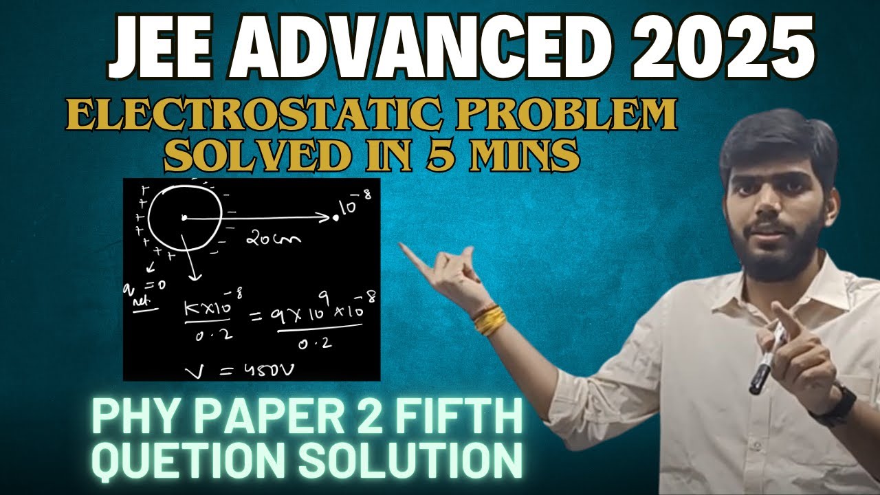 JEE Advanced 2025 | Electrostatic Problem Solved in 5 Mins | Physics Paper 2 Q5 Solution - YouTube