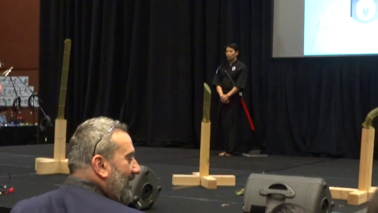 Ishi Yama Battojutsu Demonstration (cutting with sword) - YouTube
