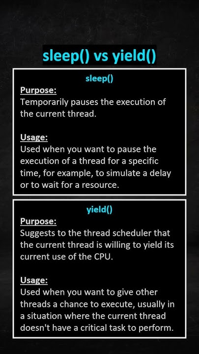 sleep vs yield method difference in java #javainterviewquestions #javaprogramming - YouTube