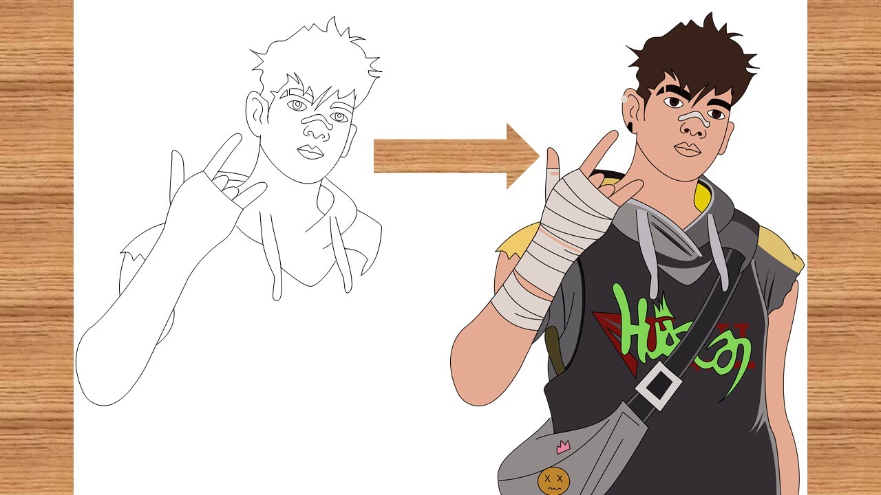 How To Draw Shirou Step By Step From Free Fire / Free Fire Character ...