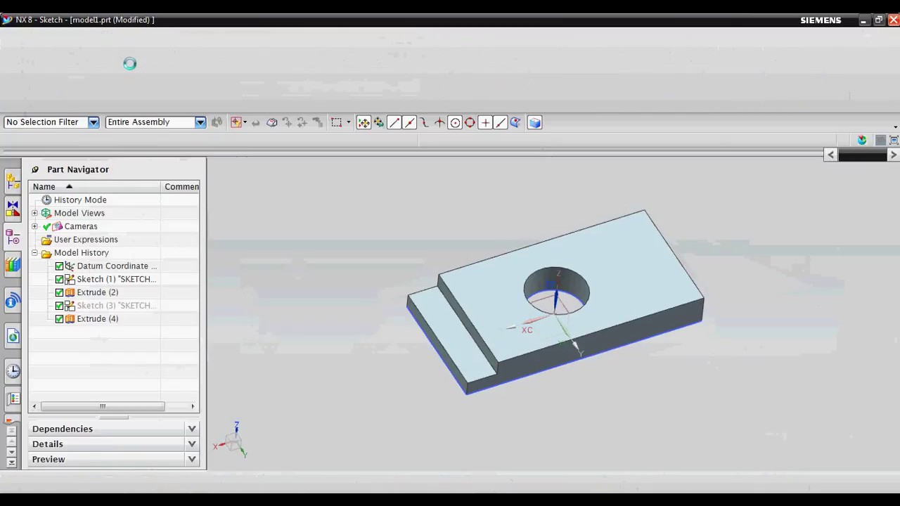 nx cad tutorial extrude_1 - YouTube