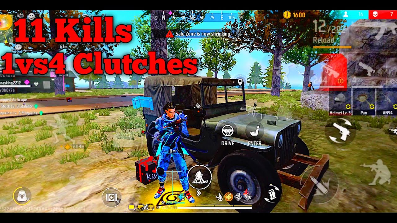 Free Fire Wala Game Khelne Wala 😱 11 Kills And 1vs4 Clutches 😈 Mobile ...
