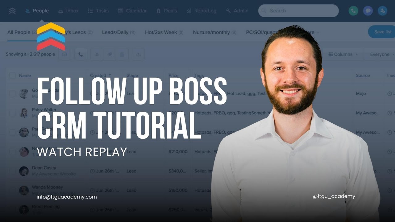 Webinar: Navigating Follow Up Boss CRM - New Lead Sequence - YouTube