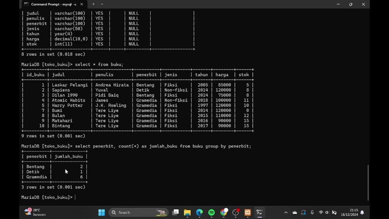 Tugas UAS DML di CMD PART 2 - YouTube