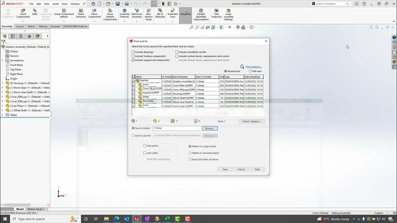 SOLIDWORKS Pack and Go with Renaming parts - YouTube